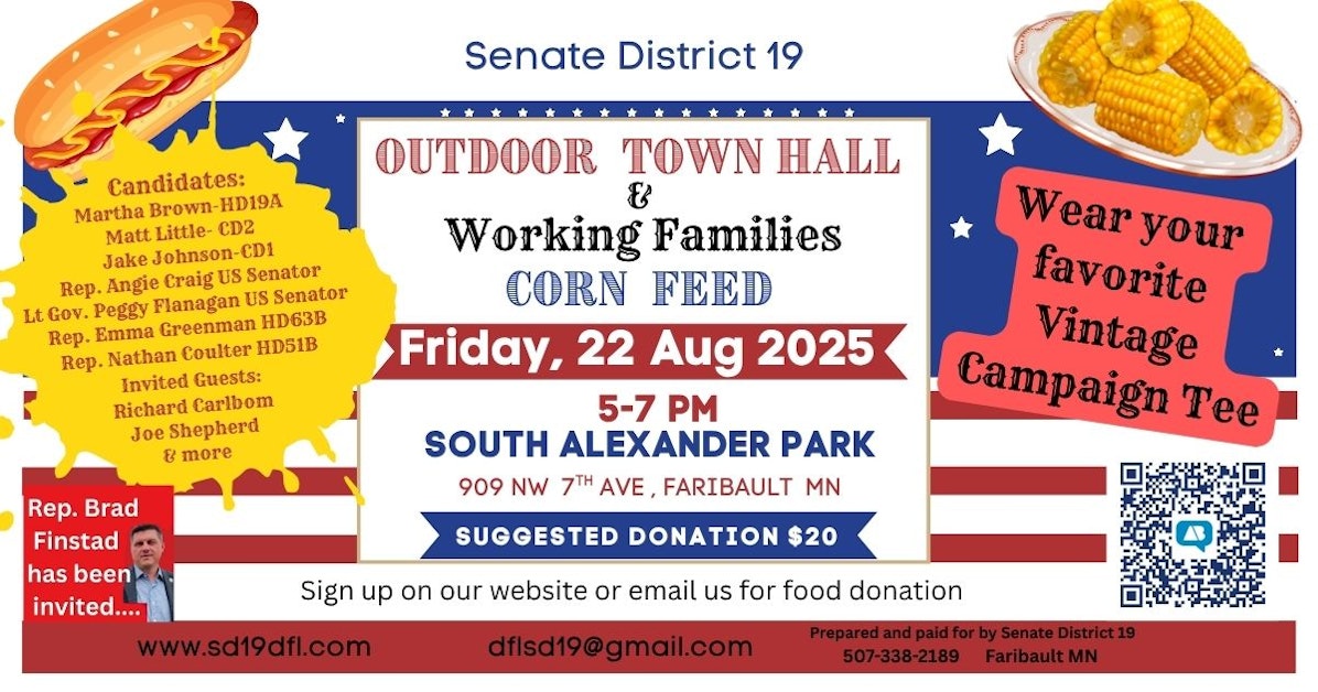 SD19 Outdoor Town Hall & Working Families Corn Feed · Minnesota DFL